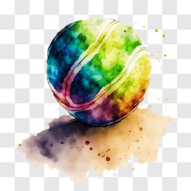 Download Colorful Tennis Ball on Paint Splatters PNGs Online - Creative ...