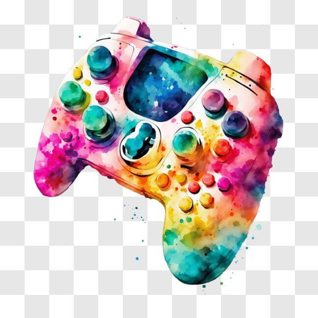 Download Colorful Watercolor Video Game Controller PNGs Online ...