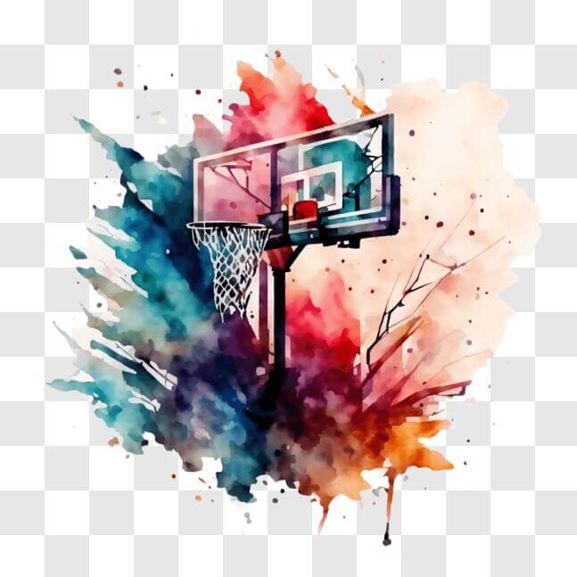 Download Colorful Basketball Hoop with Paint Splashes PNGs Online ...