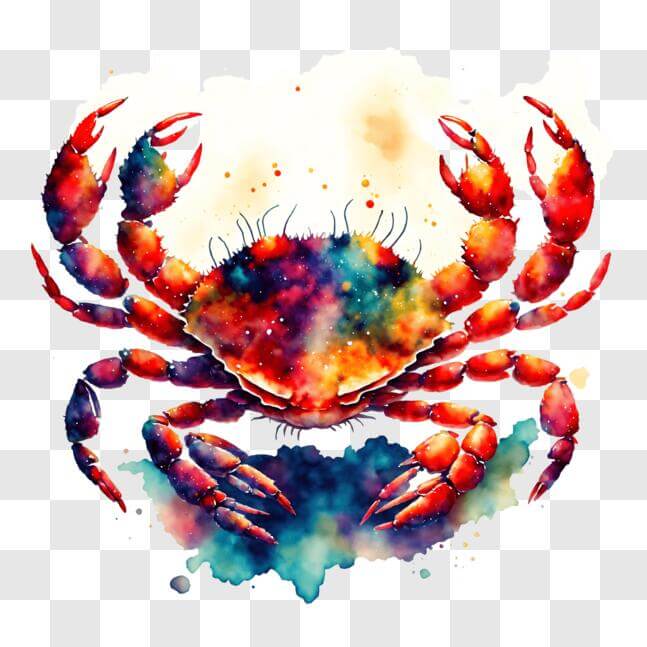 Download Colorful Crab with Watercolor Splashes PNGs Online - Creative ...