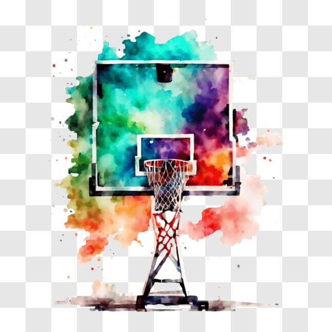 Download Colorful Basketball Hoop with Paint Splashes PNGs Online ...