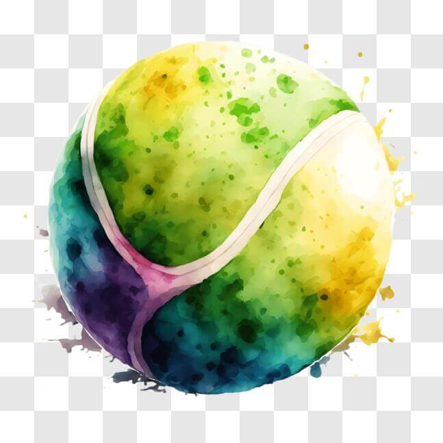 Download Colorful Tennis Ball with Paint Splashes PNGs Online ...