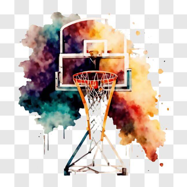 Download Colorful Basketball Hoop with Sports Equipment PNGs Online ...