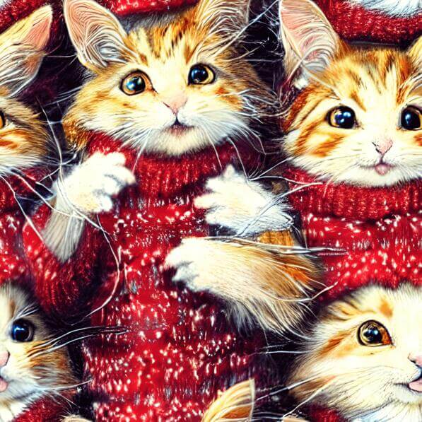Download Group of Cats Wearing Red Sweaters Patterns Online - Creative ...