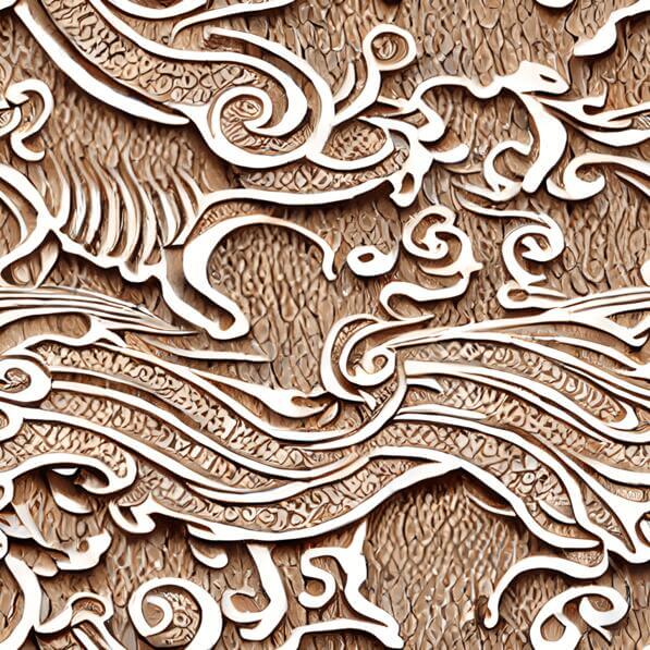 Download Intricate Carved Wooden Background with Dragons and Floral ...