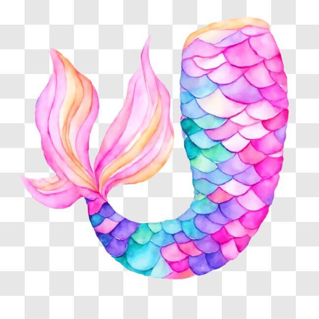 Download Colorful Mermaid Tail Ornament on Black Background PNGs Online ...