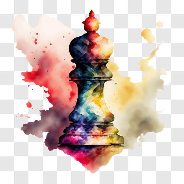 Download Colorful Chess Piece Abstract Watercolor Painting PNGs Online ...