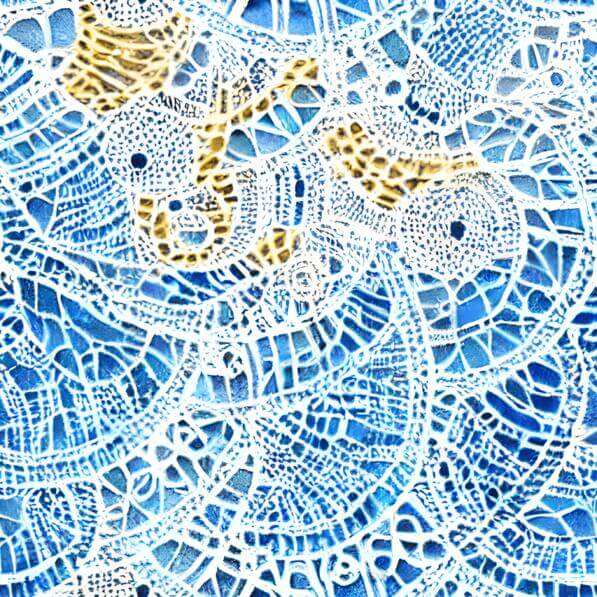 Download Abstract Blue and White Lace Pattern with Gold Details ...