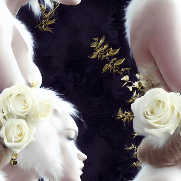 Download Portrait of Three Women with Fur and White Roses in Hair ...