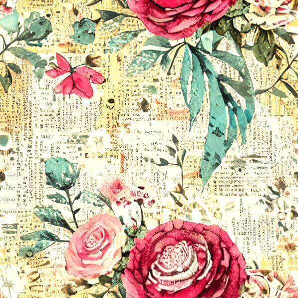 Download Colorful Floral Pattern on Old-Fashioned Paper Background ...