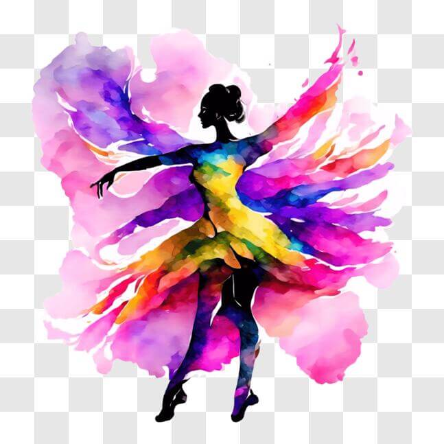 Download Fluid and Graceful: Woman Dancing in Abstract Watercolor ...