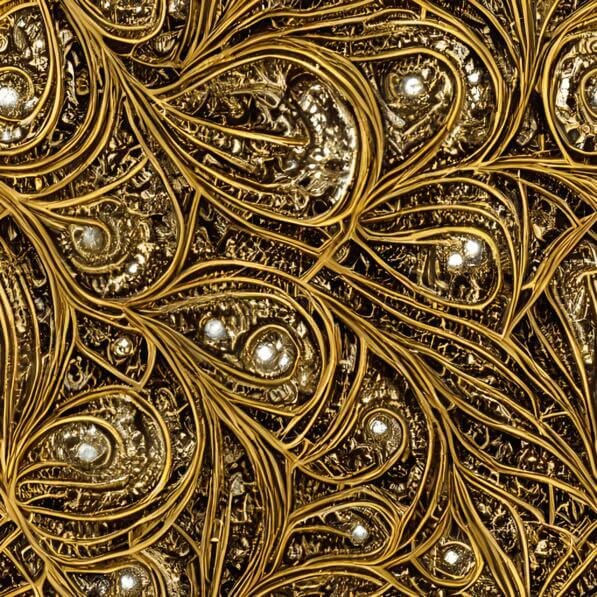Download Intricate Gold Pattern with Pearls and Peacock Feathers ...