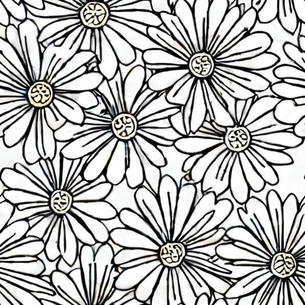 Download Black and White Daisy Flower Pattern with Gold Accents ...