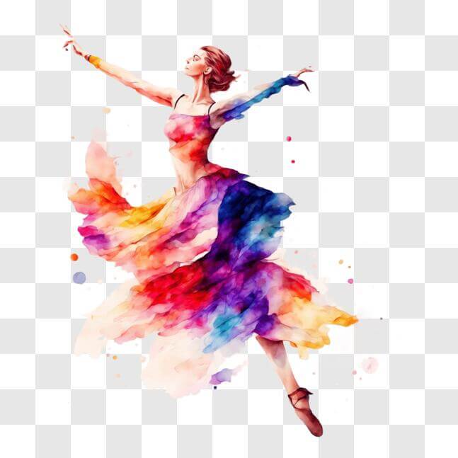 Download Abstract Dance Painting with Colorful Splashes PNGs Online ...