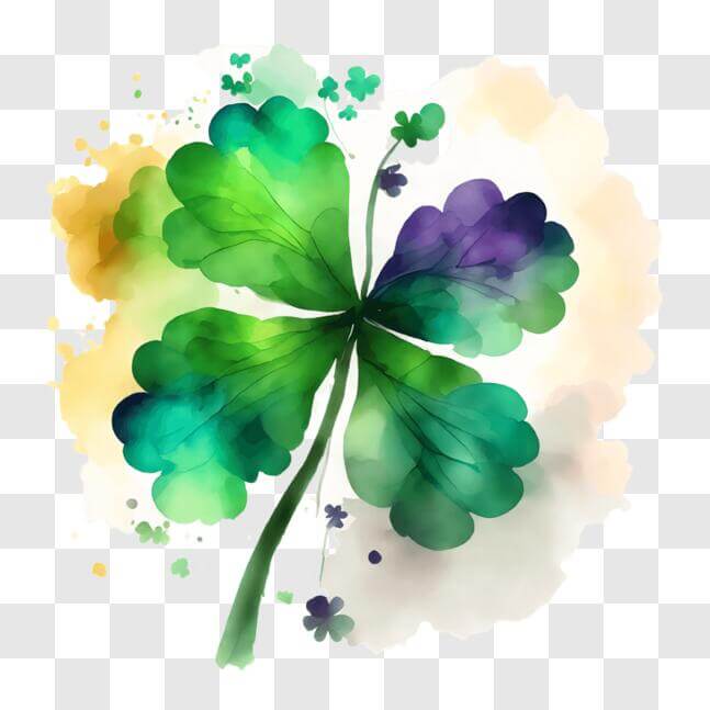 Download Abstract Four-Leaf Clover on Colorful Background PNGs Online ...
