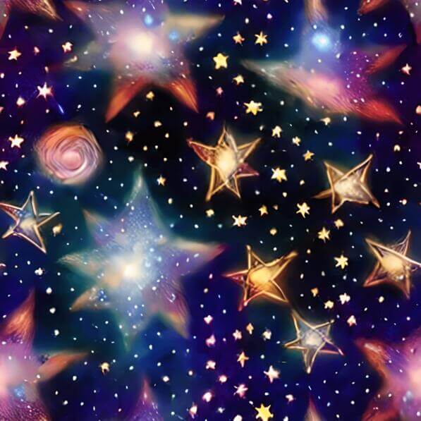 Download Colorful Starry Sky with Stars and Planets Patterns Online ...