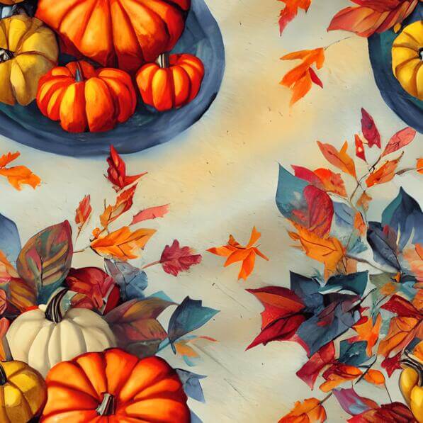 Download Seamless Fall Pattern with Pumpkins and Leaves Patterns Online ...