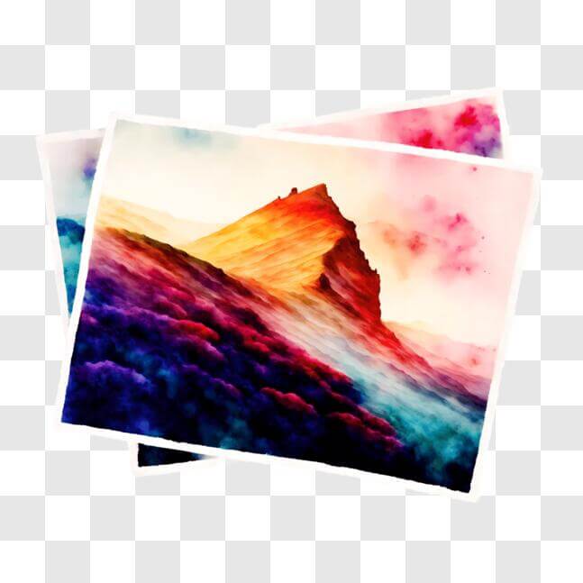 Download Colorful Floating Mountains PNGs Online - Creative Fabrica