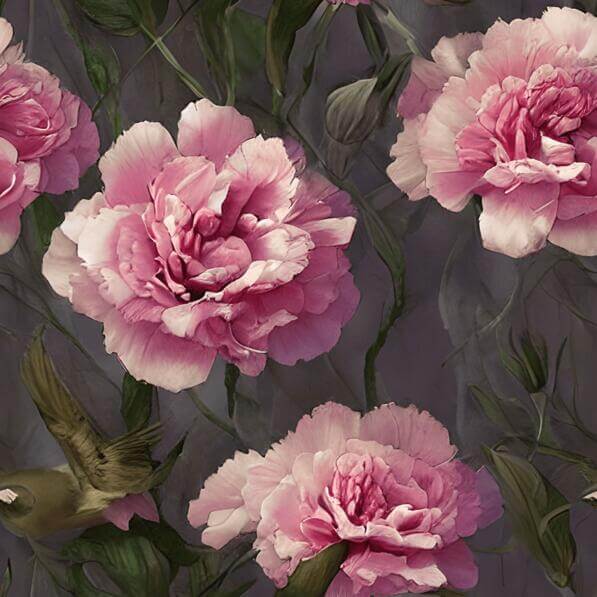 Download Pink Carnation Seamless Pattern with Birds Patterns Online ...