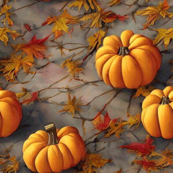 Download Seamless Pumpkin and Leaves Pattern for Fall Decor Patterns ...