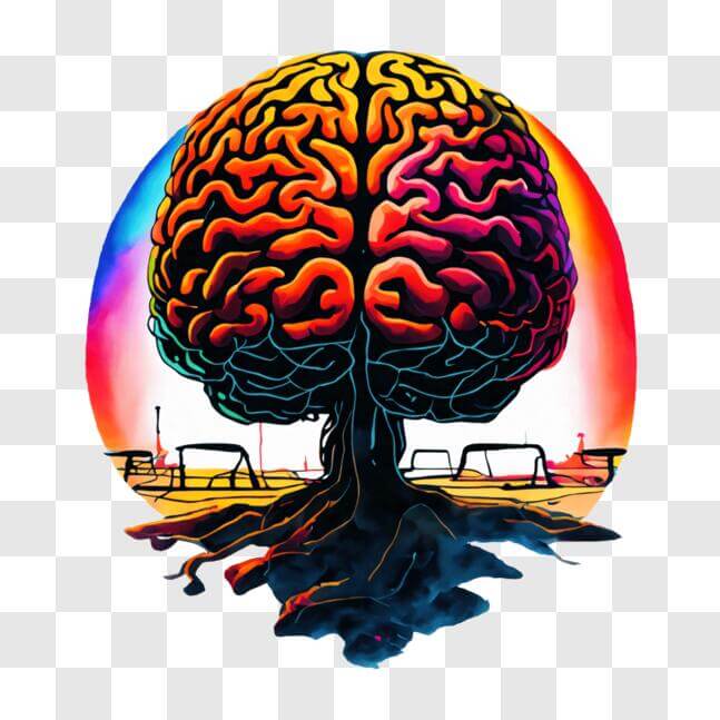 Download Colorful Brain Illustration Growing Out of the Ground PNGs ...