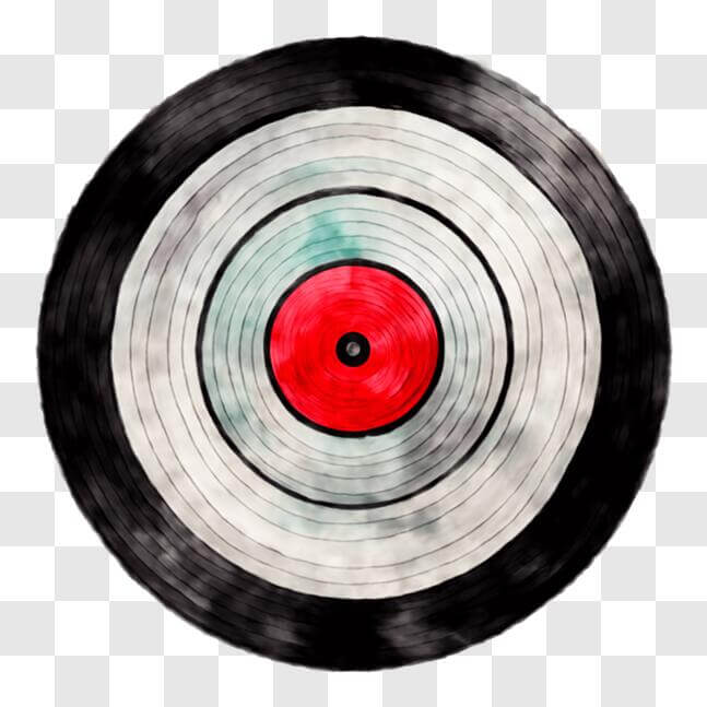 Download Black, White, and Red Vinyl Record with Red Dot PNGs Online ...
