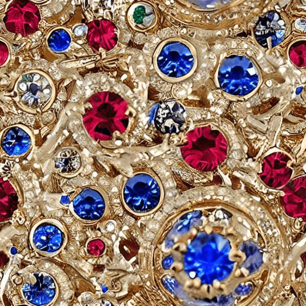 Download Close-up of a Gold Brooch with Colorful Gemstones Patterns ...