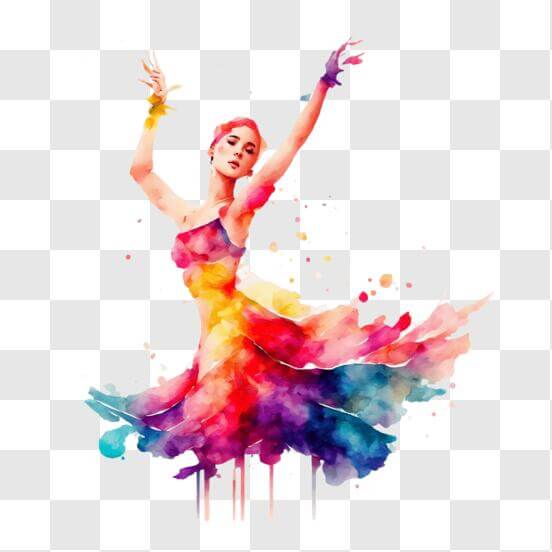 Download Colorful Paint Splatter Dance Illustration PNGs Online ...