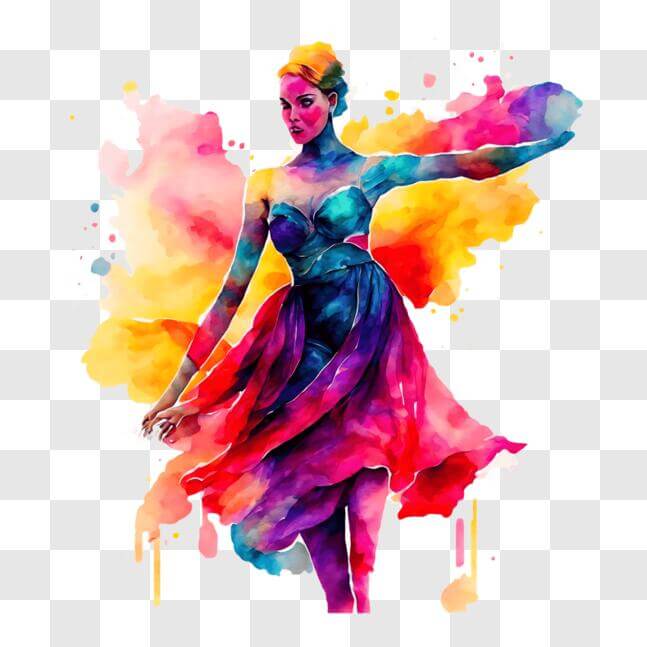 Download Colorful Paint Splatter Dance Illustration PNGs Online ...