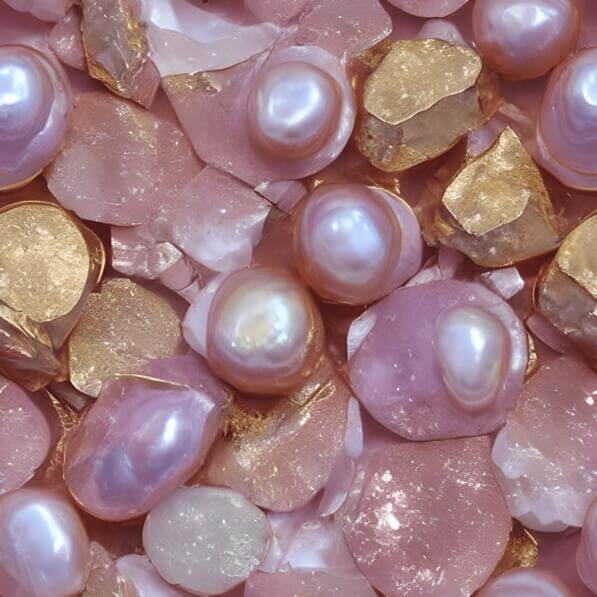 Download Close-up of Pink and Gold Pebbles with Pearls Patterns Online ...