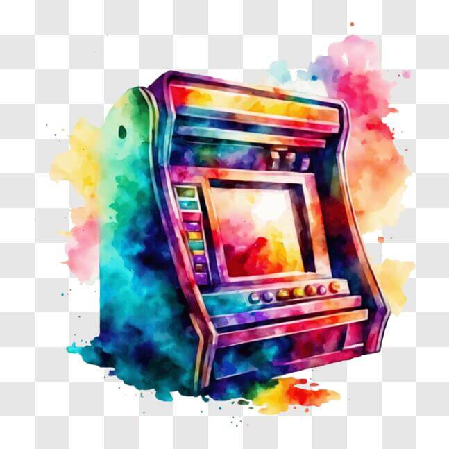 Download Arcade Machine with Watercolor Splatters PNGs Online ...