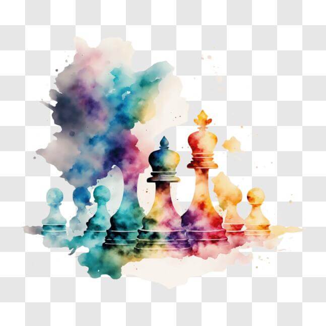 Download Colorful Chess Piece Painting with Splashes of Paint ...