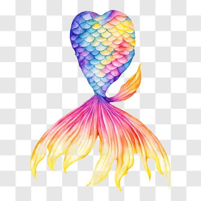 Baixe Cauda de Sereia Colorida com Design em Forma de Coração PNGs ...