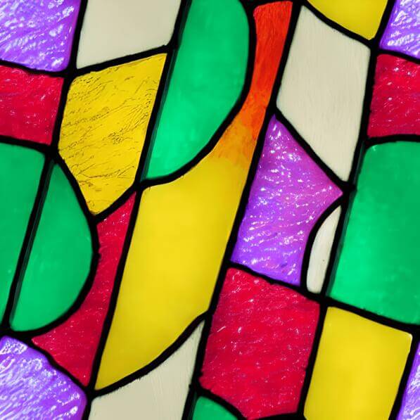 Download Colorful Stained Glass Window with Various Shapes and Patterns ...