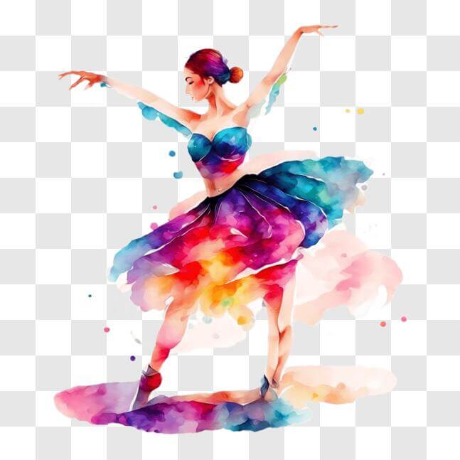 Download Colorful Ballerina Dancing in Blue Outfit PNGs Online ...