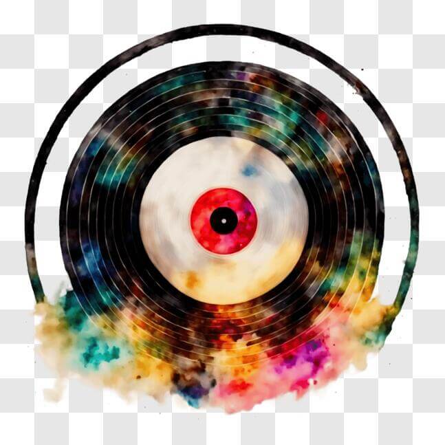 Download Colorful Vinyl Record with Eye - Music and Art PNGs Online ...