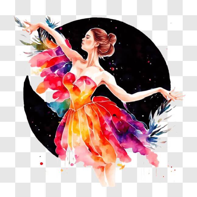 Download Colorful Ballet Dancer Illustration PNGs Online - Creative Fabrica