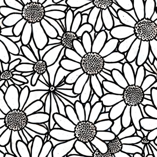Download Black and White Daisies Pattern Patterns Online - Creative Fabrica
