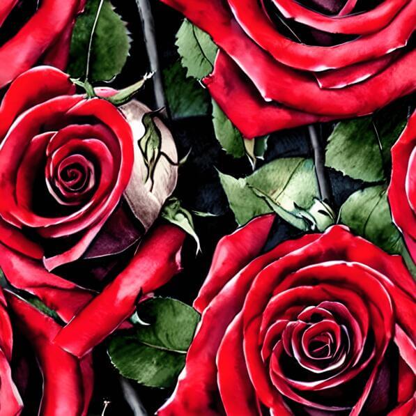 Download Seamless Pattern of Red Roses in Various Colors and Sizes ...