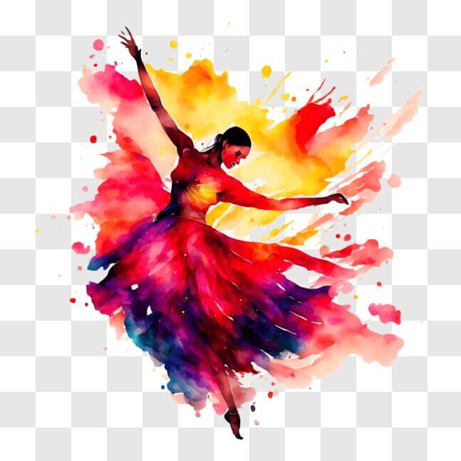 Download Colorful Dancer in Abstract Painting with Splashes of Paint ...