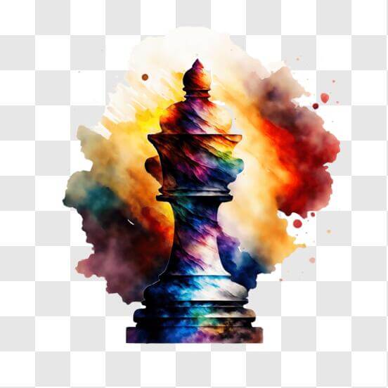Download Colorful Chess Piece Abstract Watercolor Painting PNGs Online ...