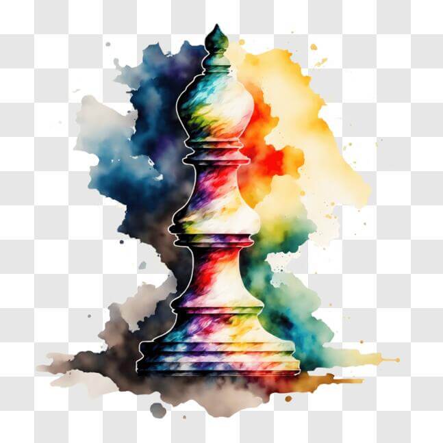 Download Colorful Chess Piece on Abstract Watercolor Background PNGs ...