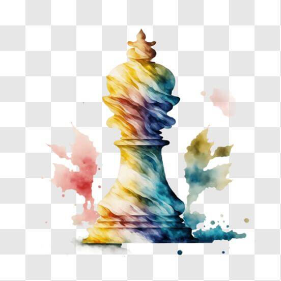 Download Colorful Chess Piece Painting with Watercolor Splashes PNGs ...