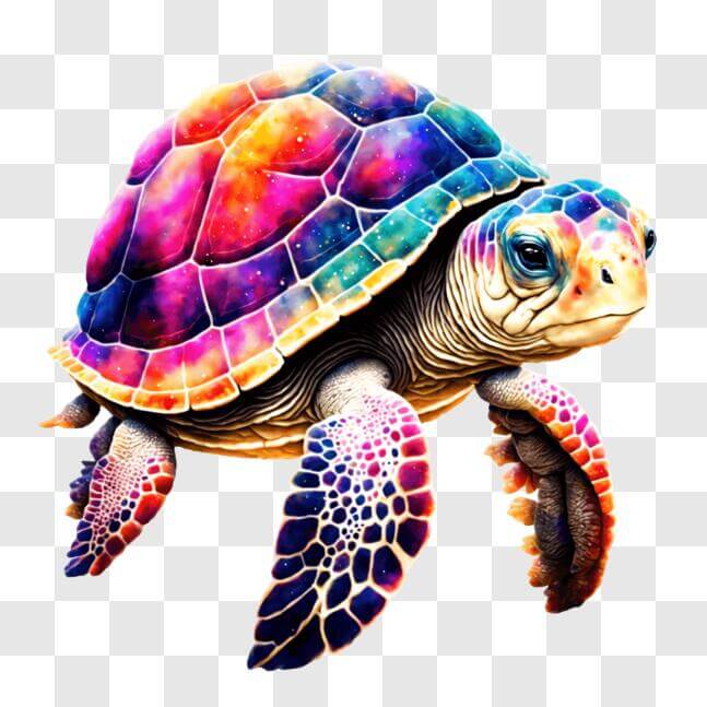 Download Colorful Turtle Swimming in the Ocean PNGs Online - Creative ...
