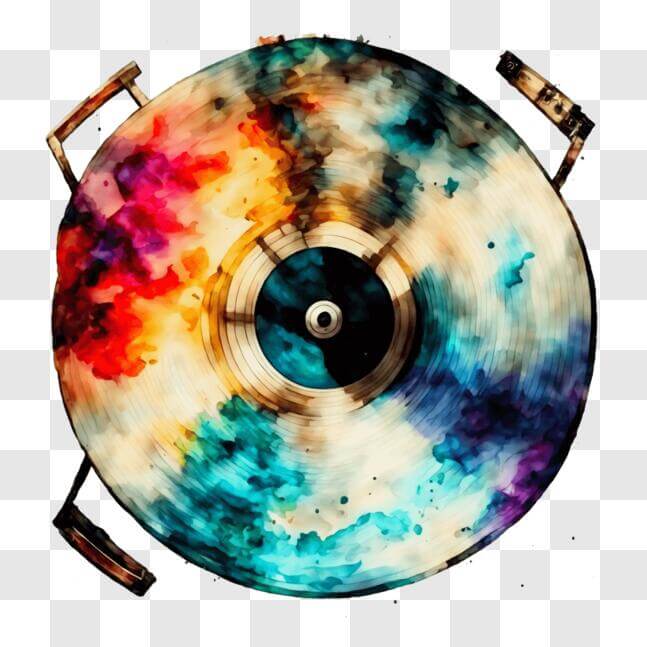 Download Colorful Abstract Painting of a Vinyl Record PNGs Online ...