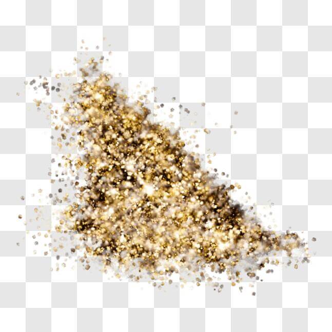 Download Triangle-shaped Gold Glitter Pile on Tan Background PNGs ...