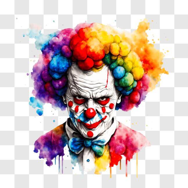 Download Colorful Clown Face with Paint Splatters PNGs Online ...
