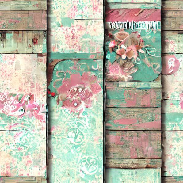 Download Colorful Floral Wooden Panels Patterns Online - Creative Fabrica