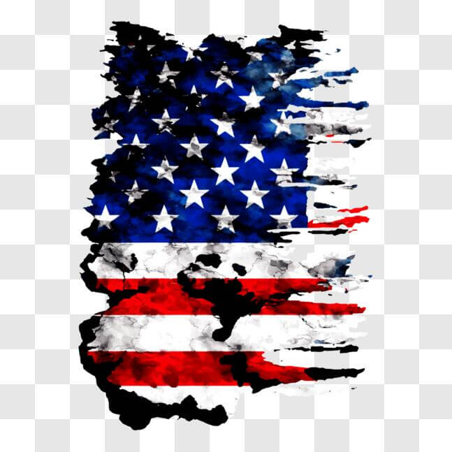 Download Torn American Flag on Black Background PNGs Online - Creative ...
