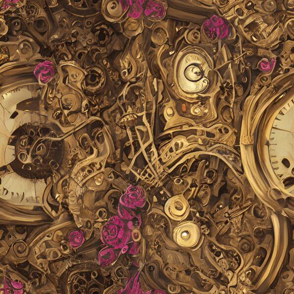 Download Intricate Clock and Gear Pattern on Gold Background Patterns ...